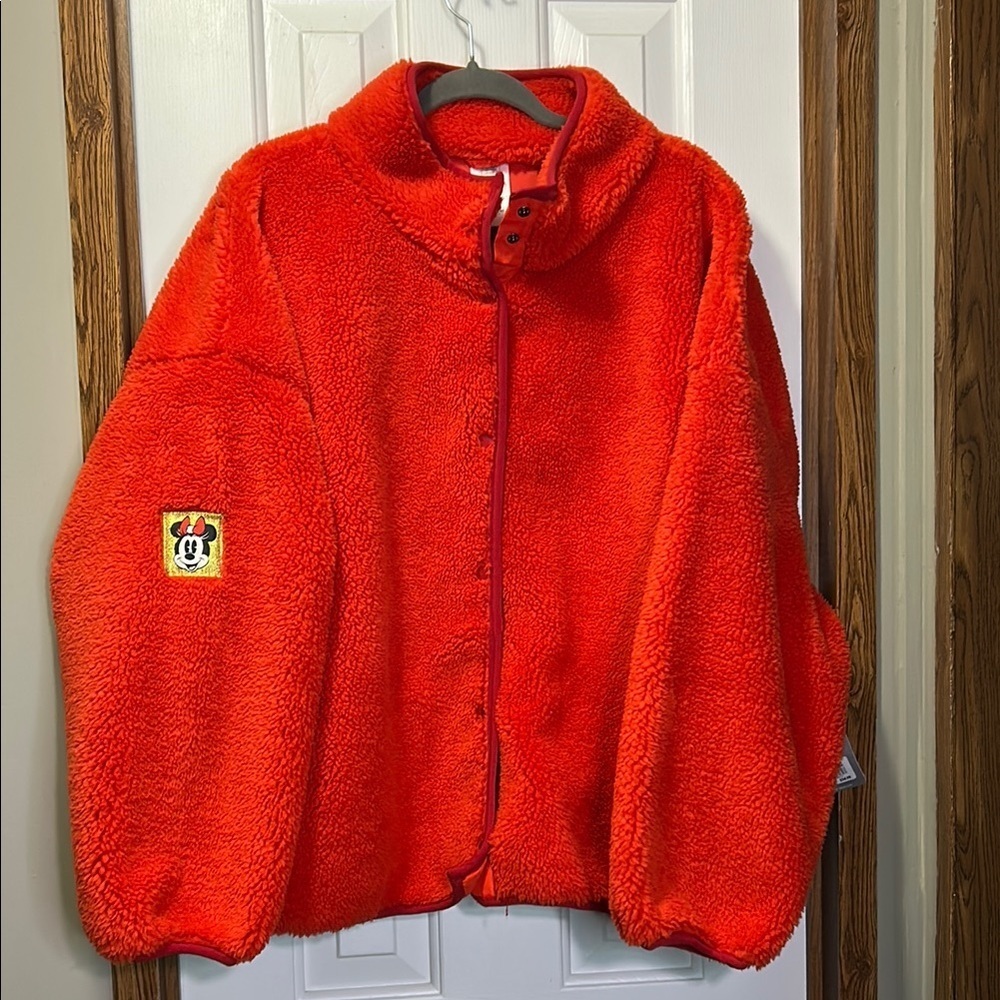 Disney Red Puffer Jacket with Plush Texture NWT - Gem